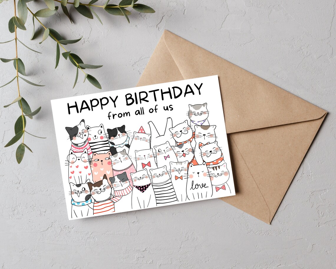 PRINTABLE Birthday Card From the Team Happy Birthday From All of Us ...