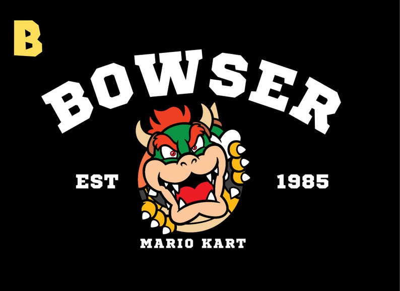 Bowser Super Mario Bro's Tshirts Character Shirts BOWSER Face - Etsy