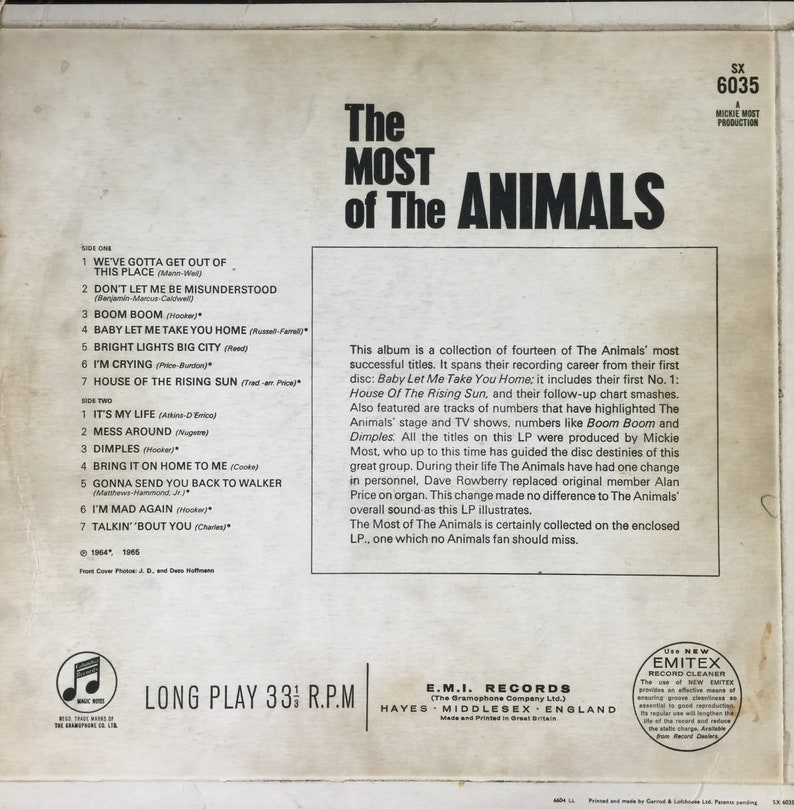 The Animals the Most of the Animals / Vinyl - Etsy