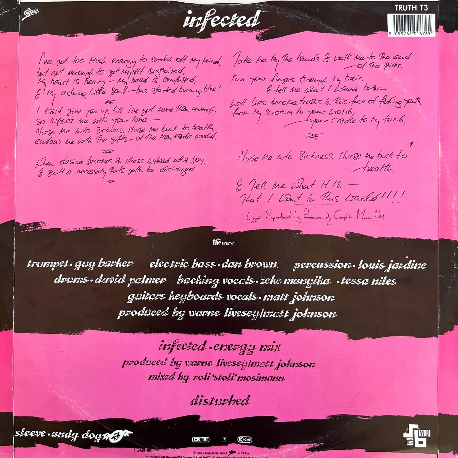 The The, Infected 12 Inch /vinyl /music / Groove Vinyl / Gift - Etsy