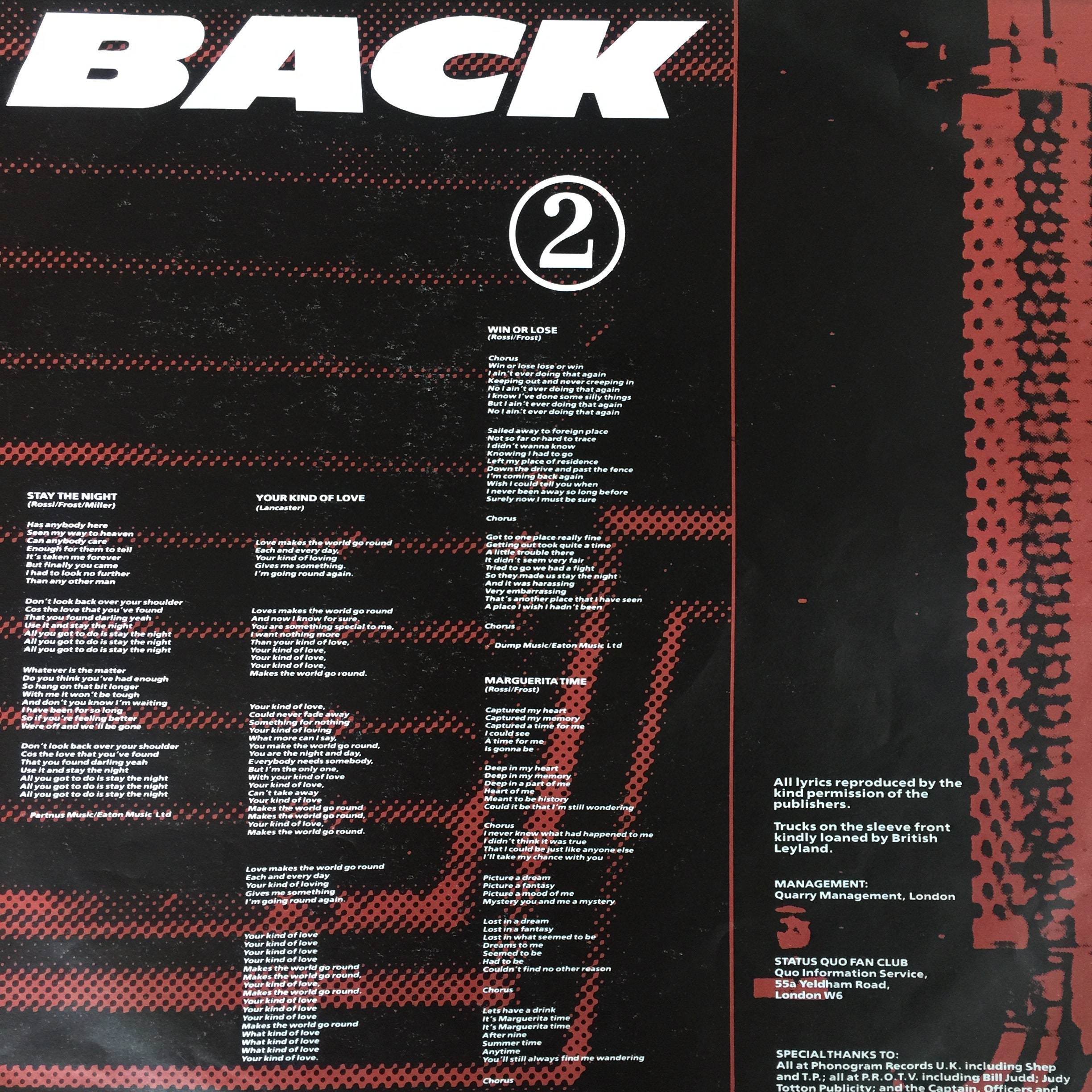 Status Quo, Back to Back 1983 VERH10 Oryginalny winyl - Etsy Polska