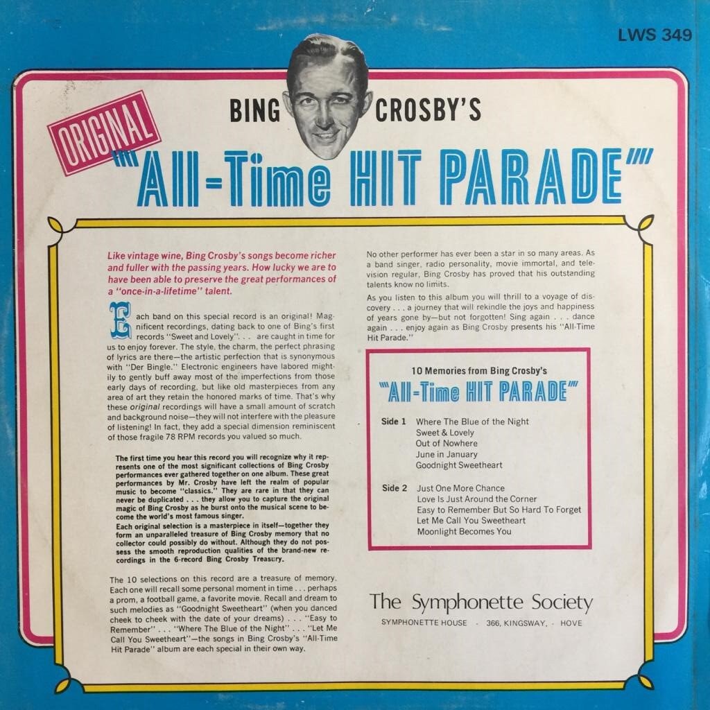 Bing Crosbys All Time Hit Parade / Vinyl - Etsy