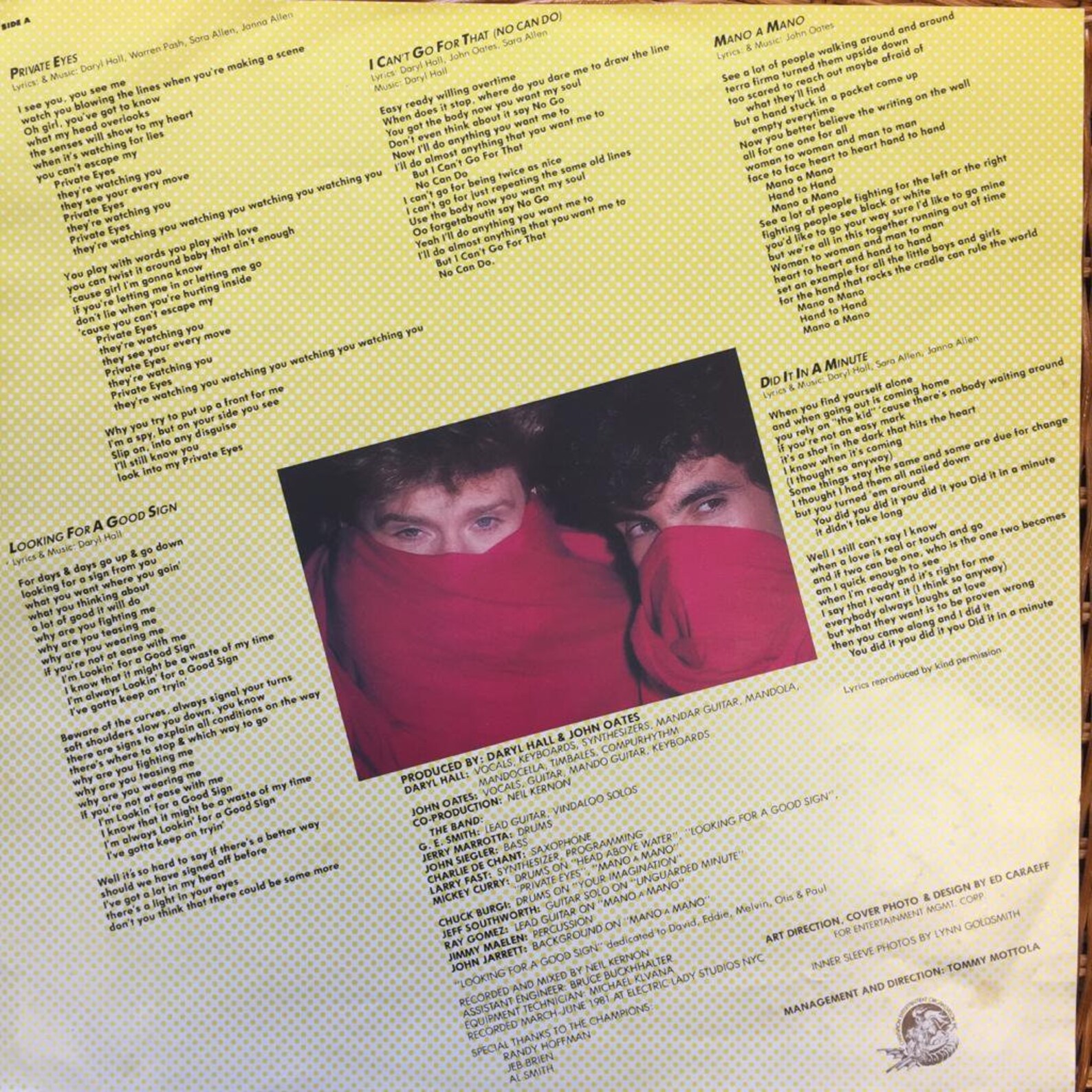Daryl Hall and John Oates, Private Eyes/ Vinyl Record / Gift - Etsy