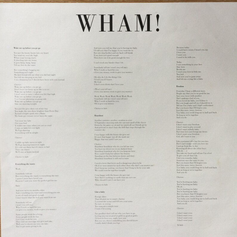 Wham Make It Big / Vinyl - Etsy