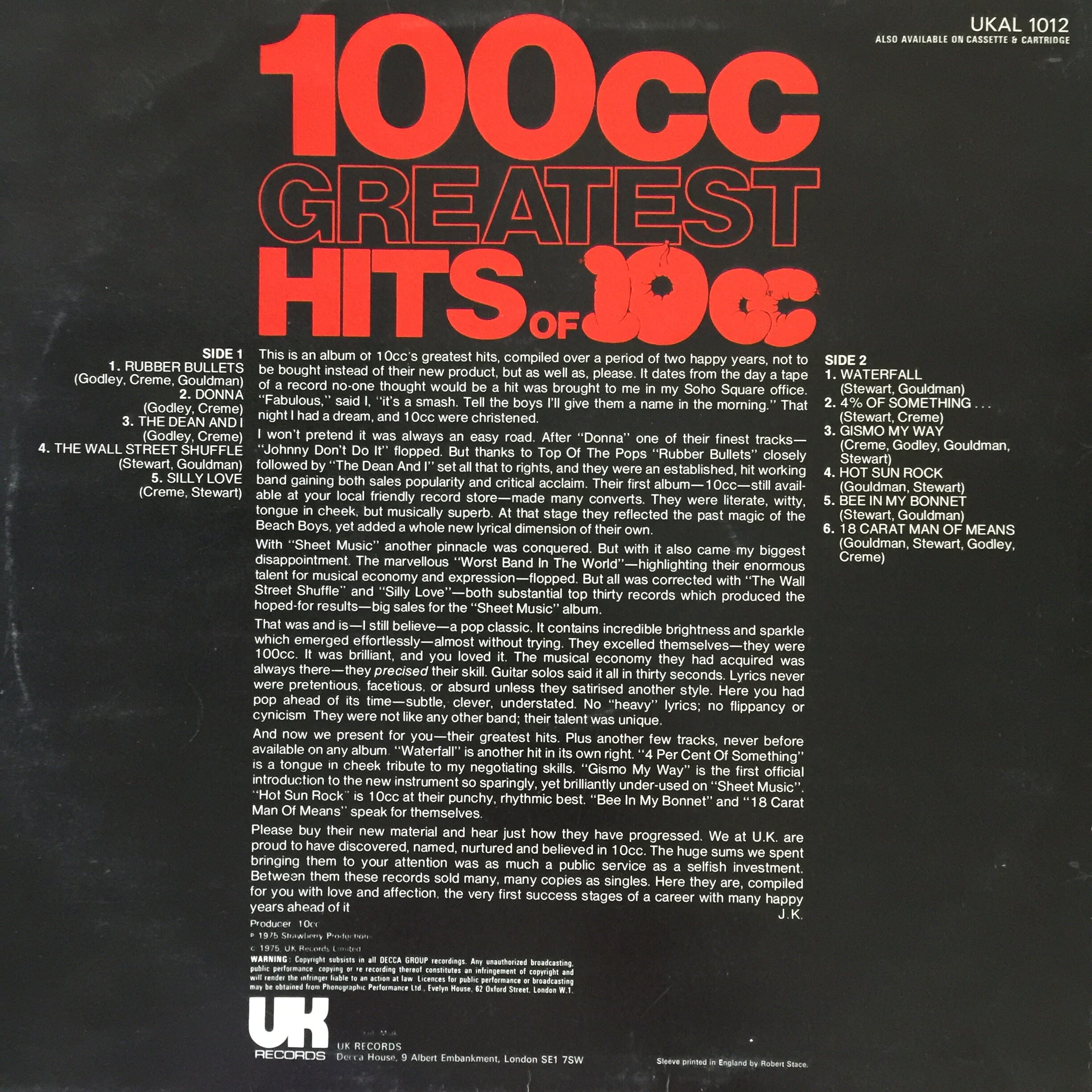 10cc, 100cc Greatest Hits of 10cc / Vinyl - Etsy