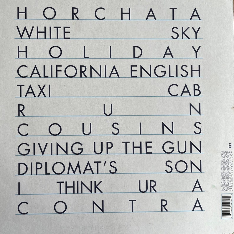 Vampire Weekend, Contra 2010,/ Vinyl/ Music/ Gift - Etsy