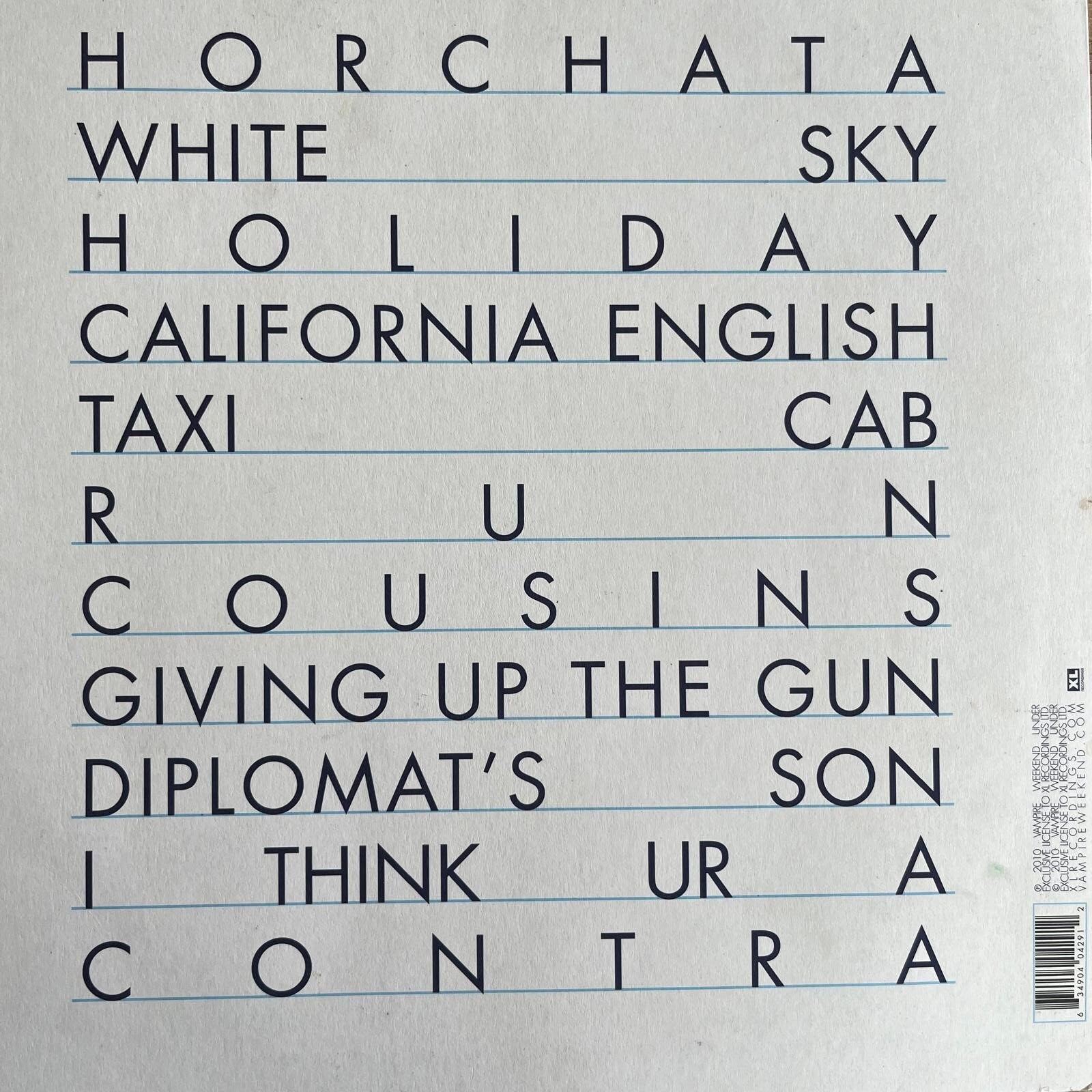Vampire Weekend, Contra 2010,/ Vinyl/ Music/ Gift - Etsy