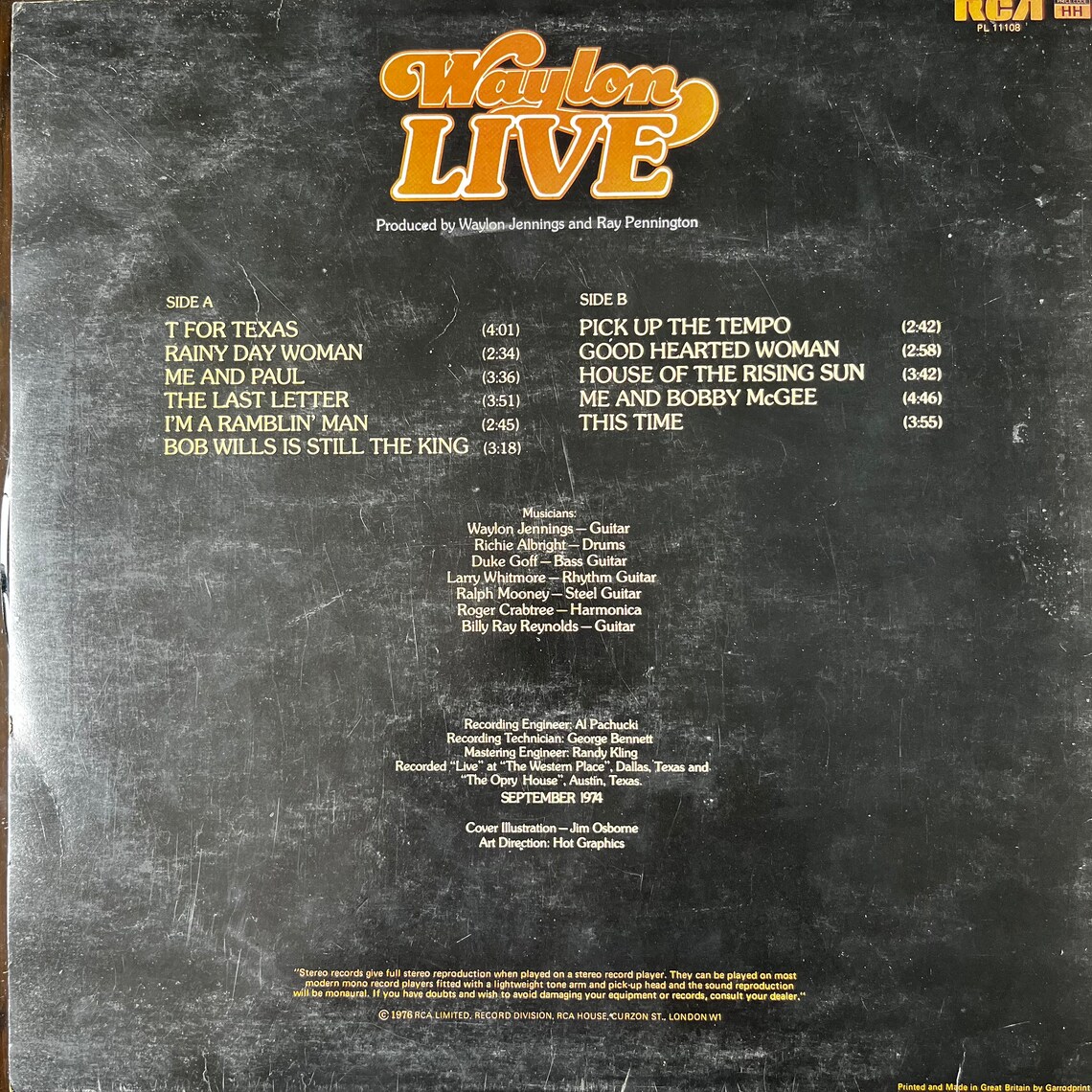 Waylon Jennings, Waylon Live / Vinyl - Etsy
