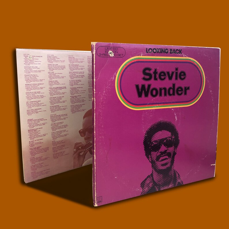 Stevie Wonder, Looking Back 1977 Original Limited Edition 3 Vinyl Album ...