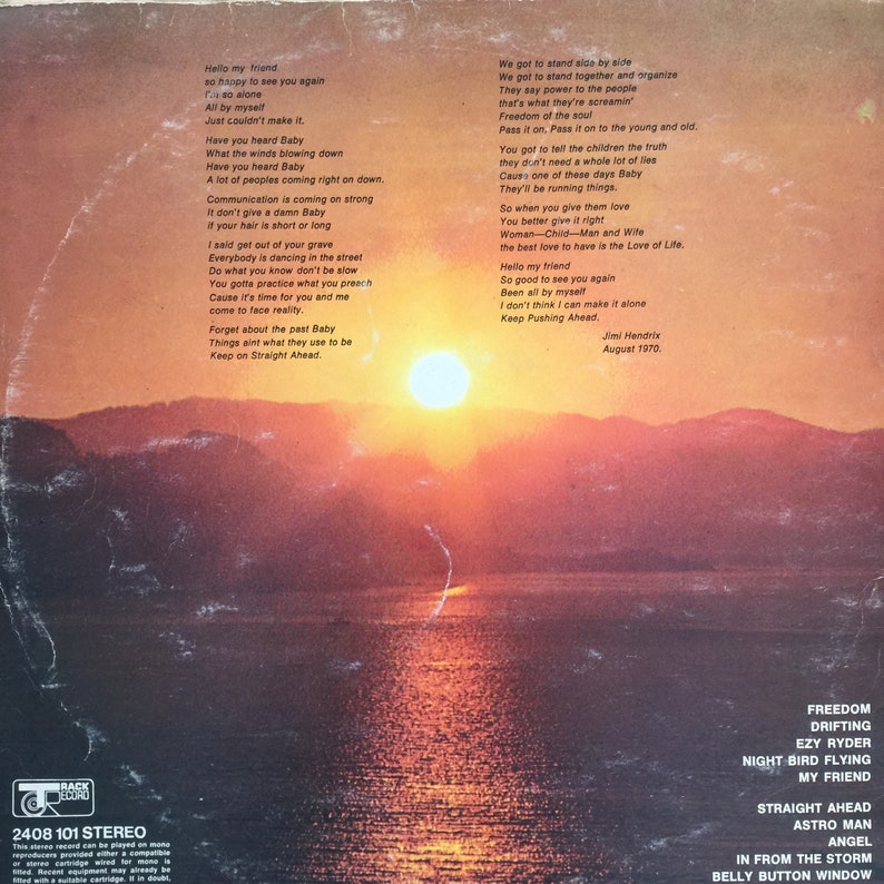 Jimi Hendrix, the Cry of Love, Gatefold / Vinyl - Etsy