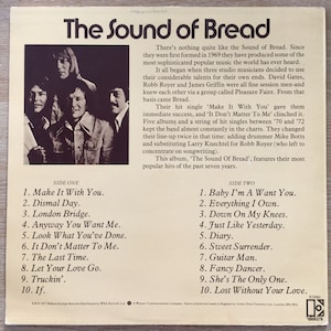 Bread, the Sound of Bread Greatest Hits / Vinyl - Etsy