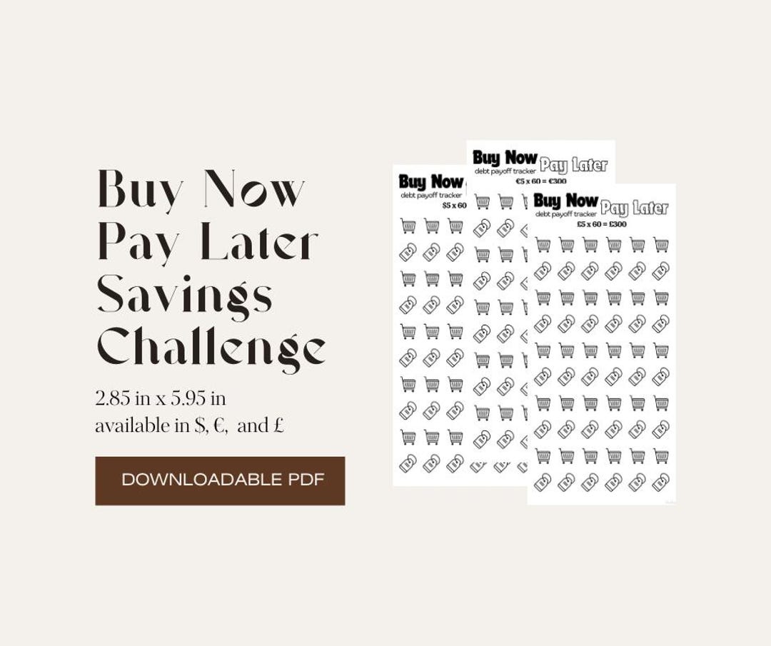 Buy Now Pay Later Tracker Digital Download, Debt Repayment Savings ...