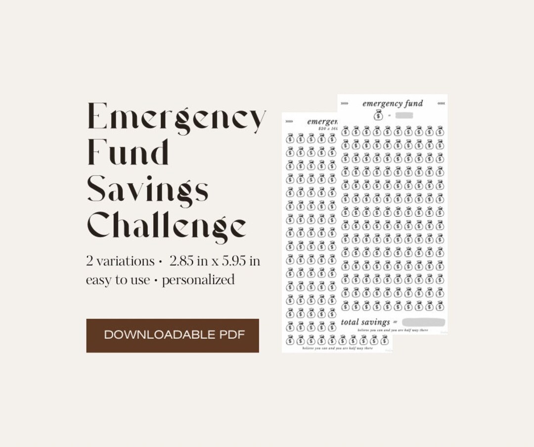 Emergency Fund Savings Challenge Digital Download, A6 Personal Budget ...