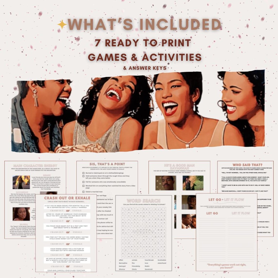 Black Girls Game Night Party Game Printable | Waiting to Exhale 90s ...