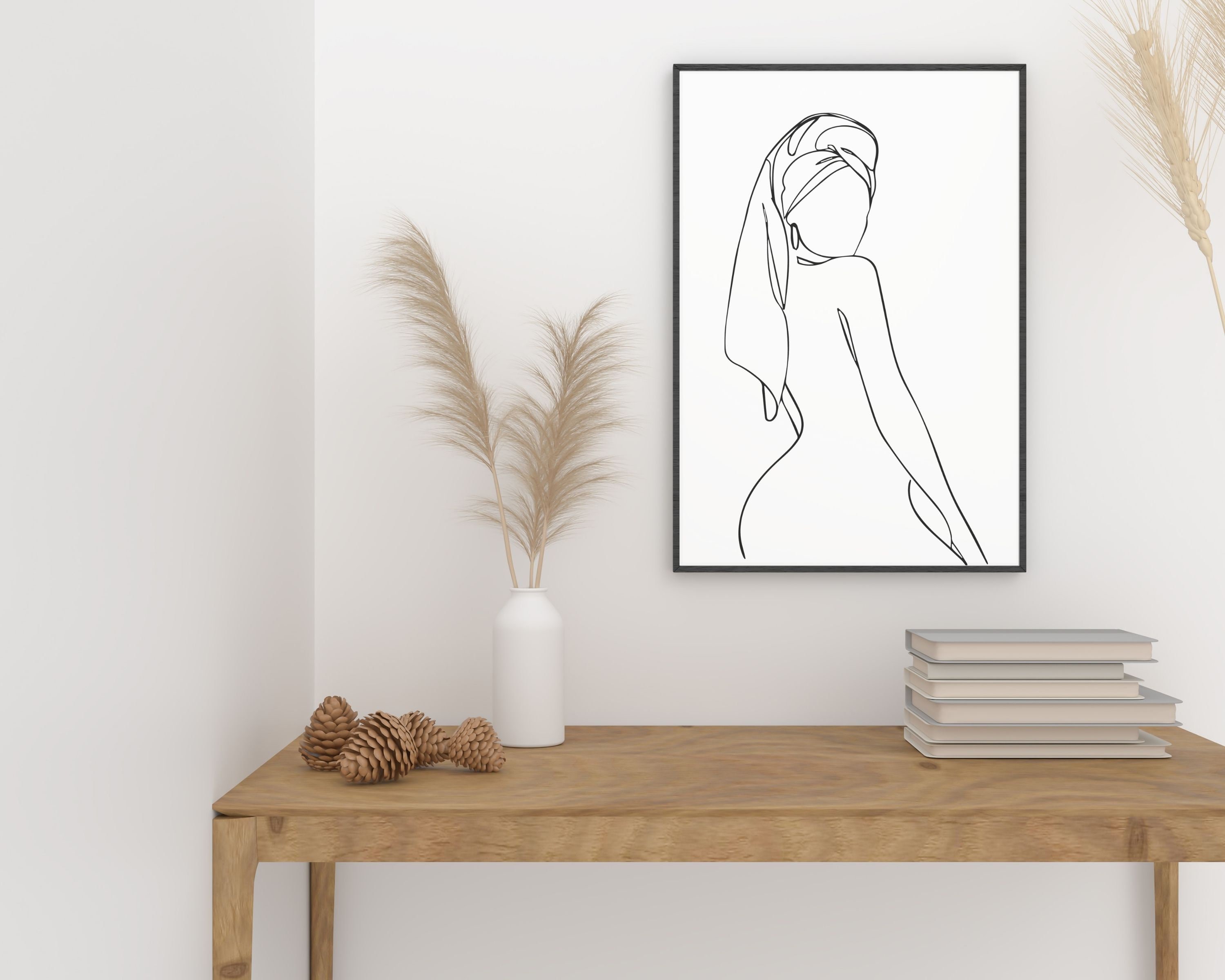 One Line Portrait Female Decor One Line Art One Line - Etsy