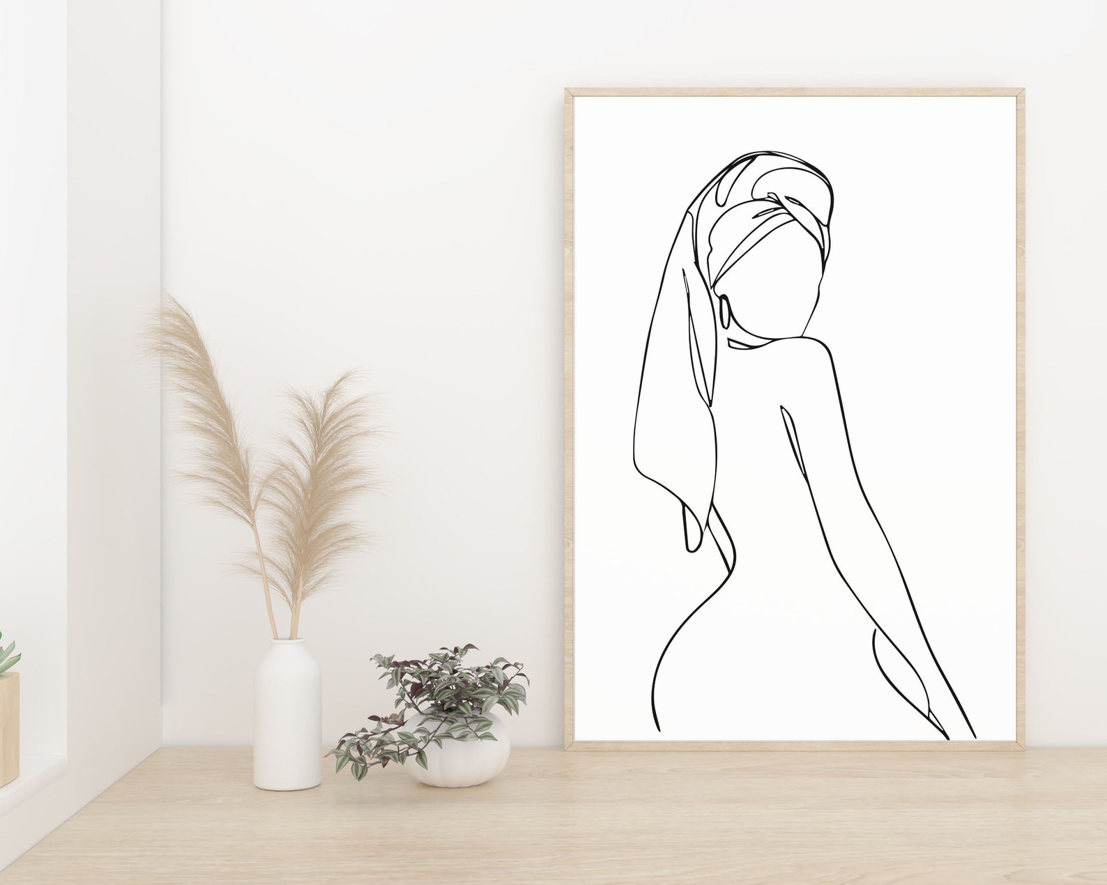 One Line Portrait Female Decor One Line Art One Line - Etsy