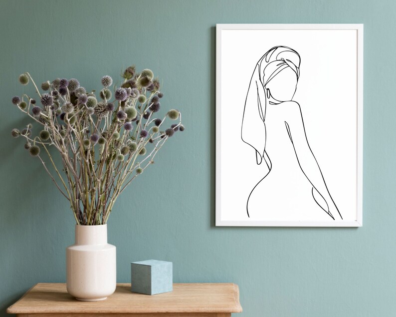 One Line Portrait Female Decor One Line Art One Line - Etsy
