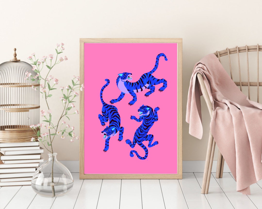 Maximalist Decor, Tiger Print, Funky Wall Art, Maximalist Print, Funky ...