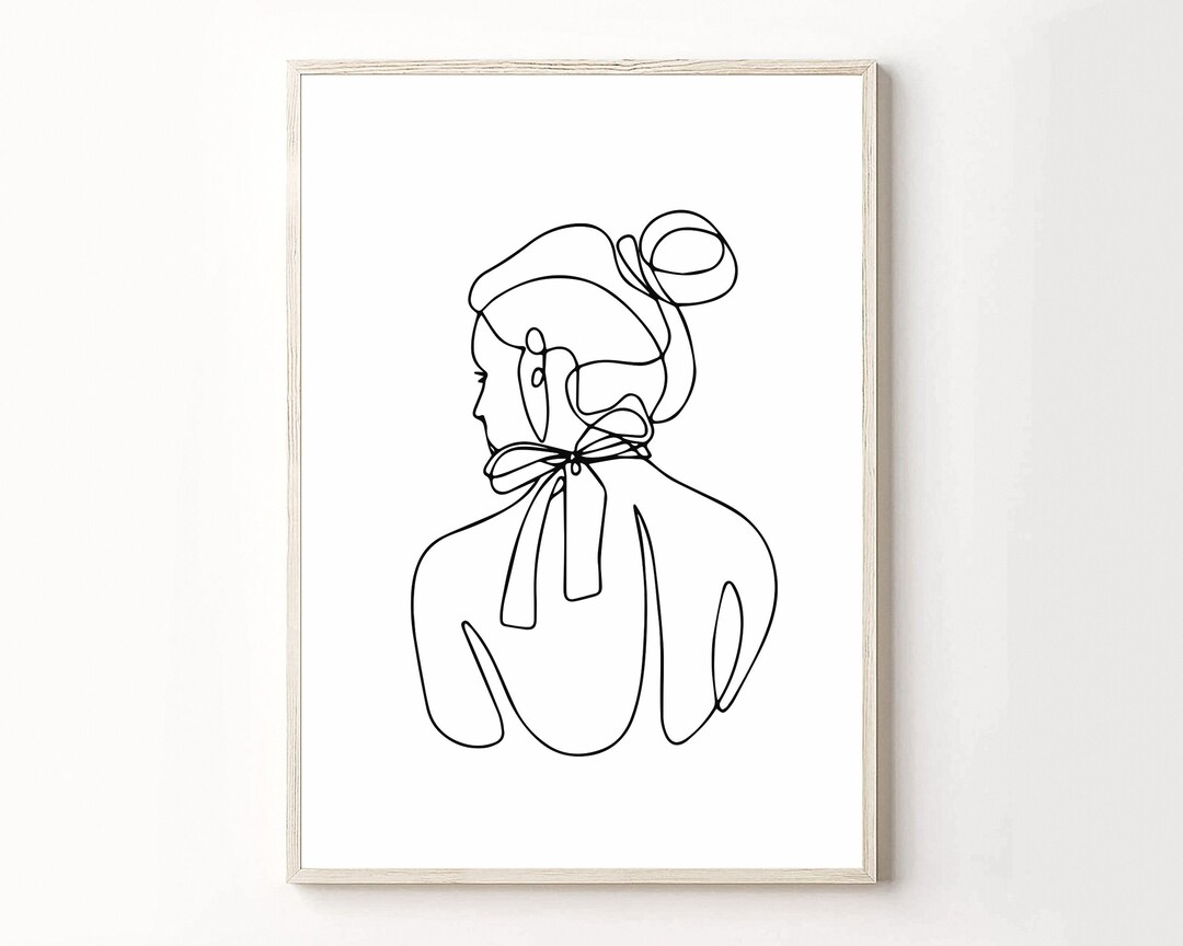 One Line Art, One Line Drawing, Woman Line Art, Female Decor, Single ...