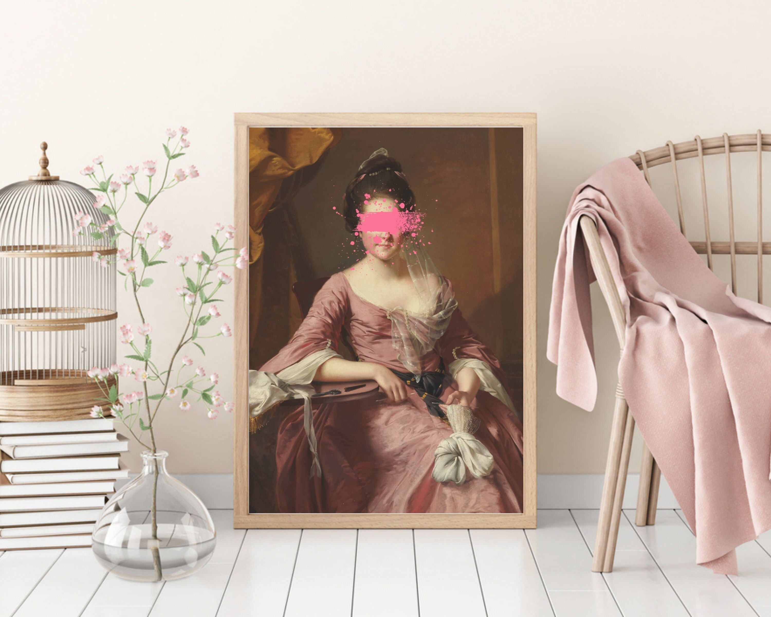 Female Portrait Altered Art Dark Academia Moody Wall Art - Etsy