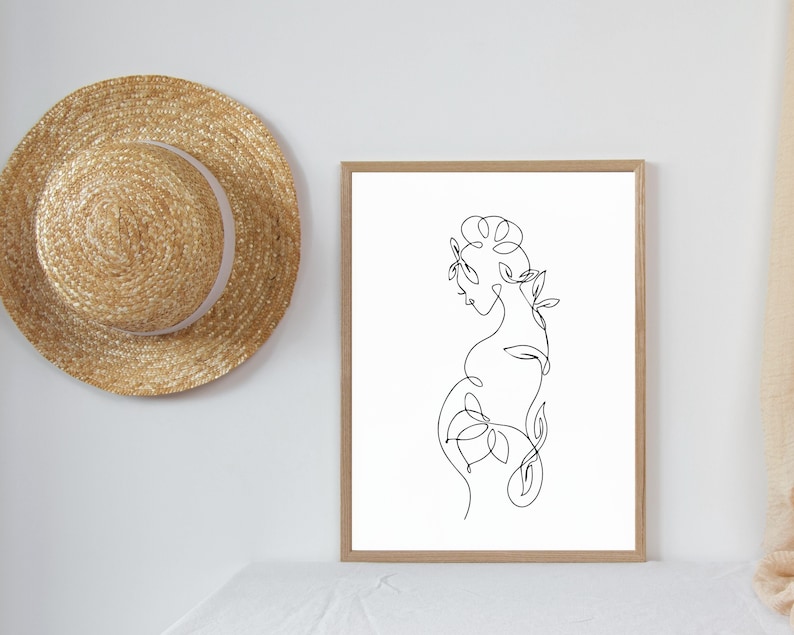 One Line Drawing, Woman Line Art, Female Decor, Single, Face Line Art ...