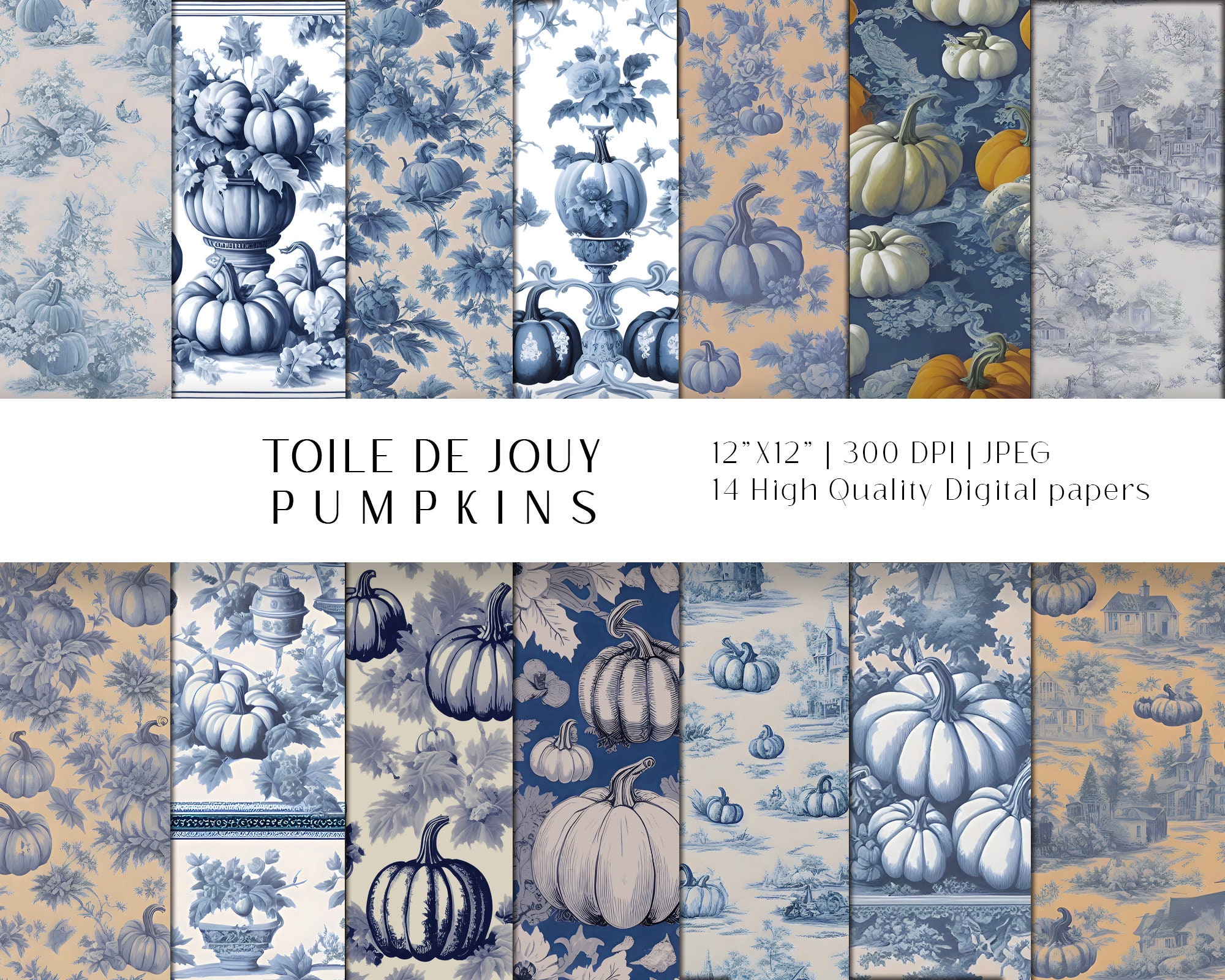Toile Digital Paper, Toile De Jouy Digital Paper, Fall Digital Paper ...