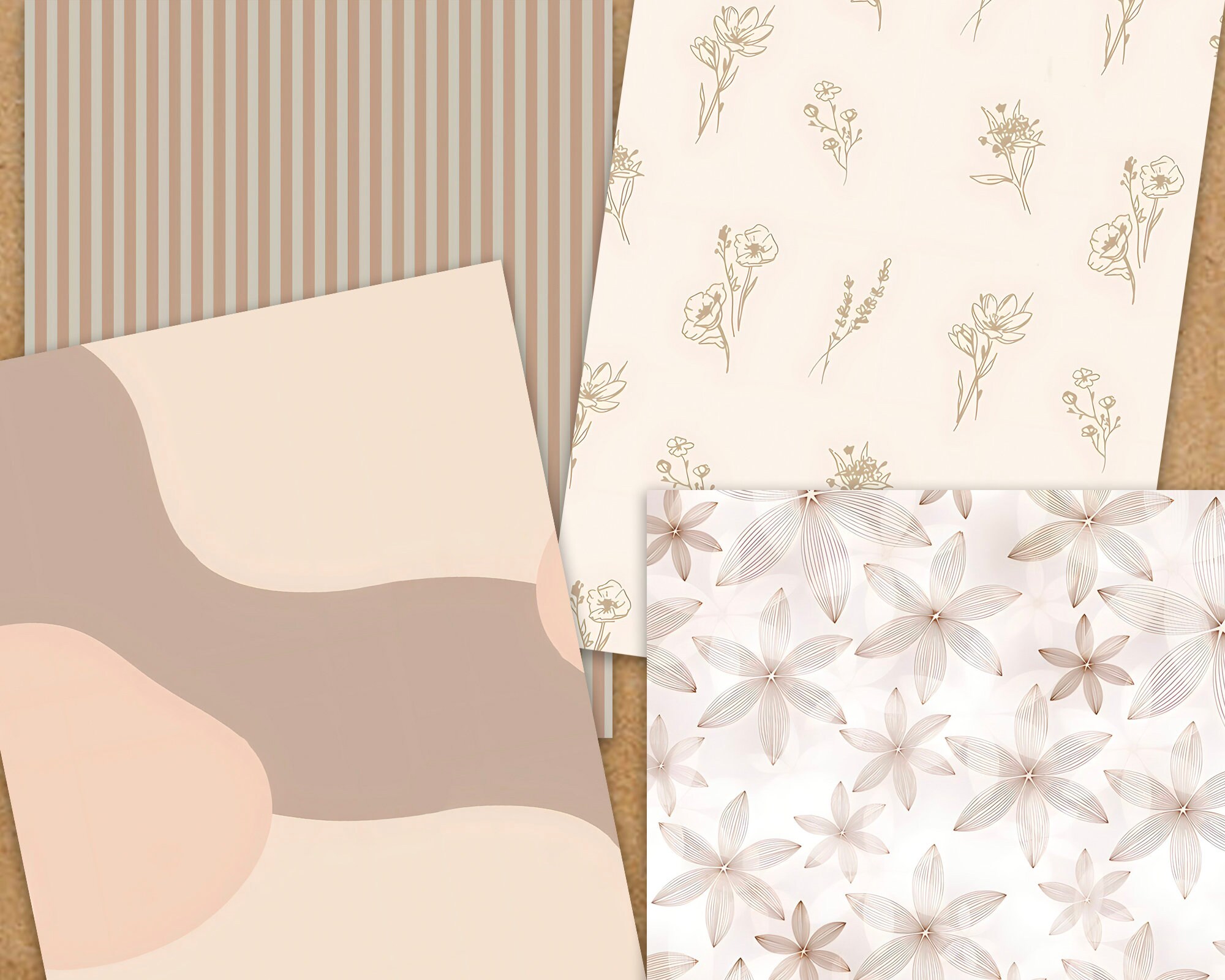 Neutral Tone Digital Paper 300 DPI, 10x8, Instant Download for ...