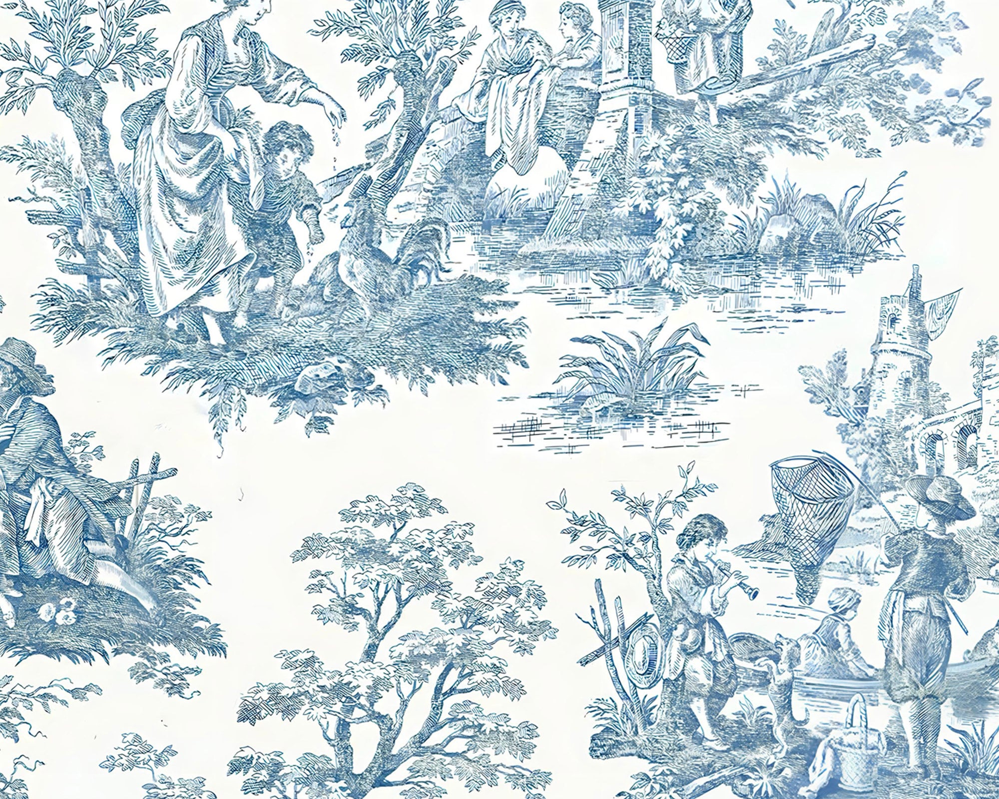 Toile Digital Paper, Toile De Jouy Digital Paper, Classic French ...