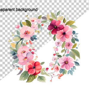 Watercolor Floral Wreath Clipart - Set of 6 Vector, PNG Files - Etsy