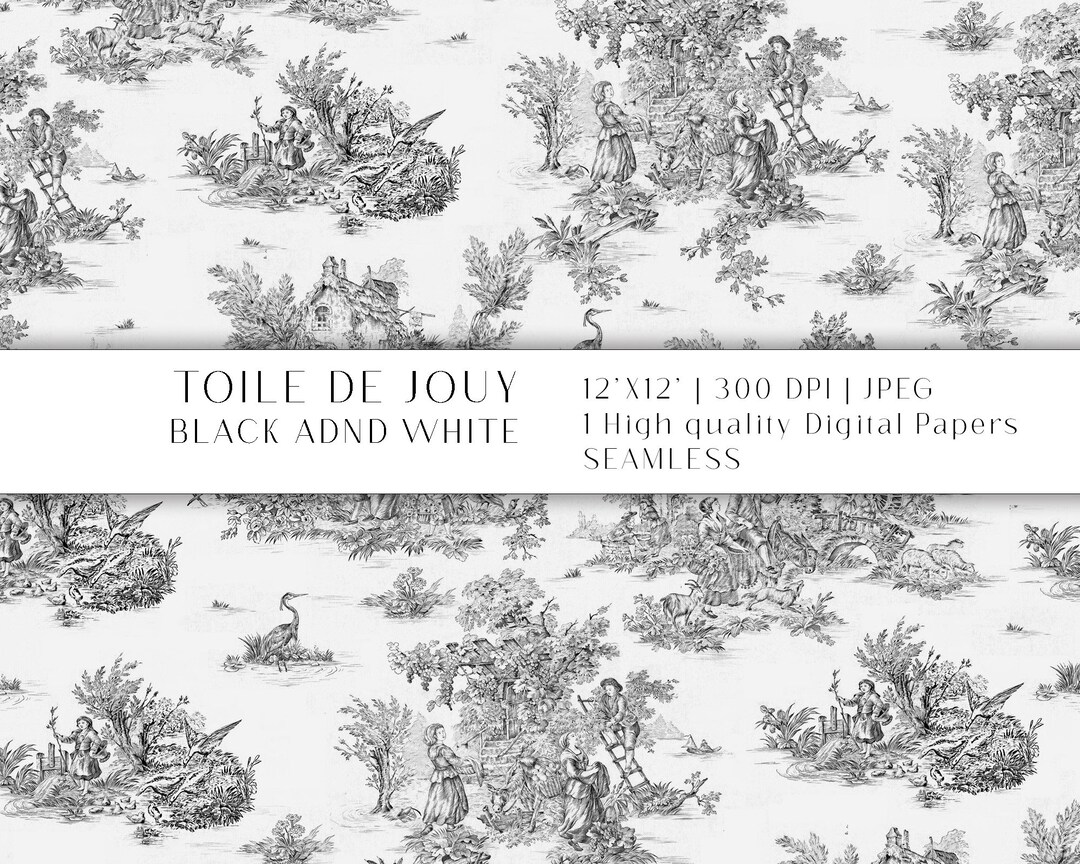 Toile Digital Paper, Toile De Jouy Digital Paper, Classic French ...