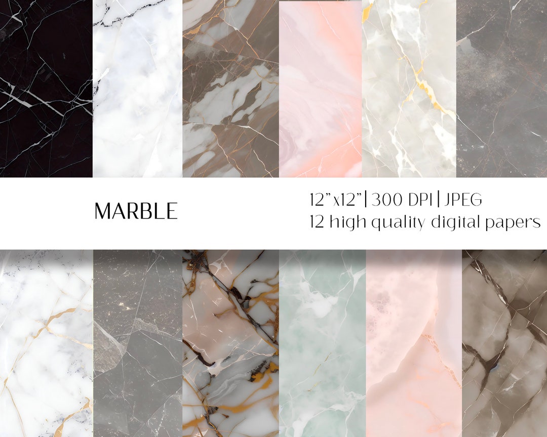 Marble Digital Paper Designs, 300 DPI, 12"x12", Instant Download for ...