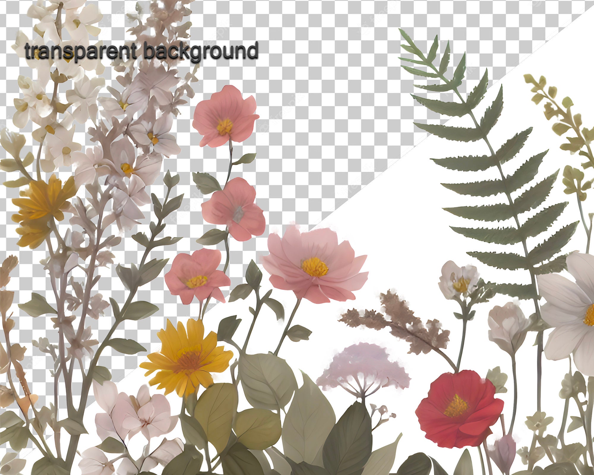 Watercolor Floral Clipart Set of 3 Floral Border Set, Spring Summer ...