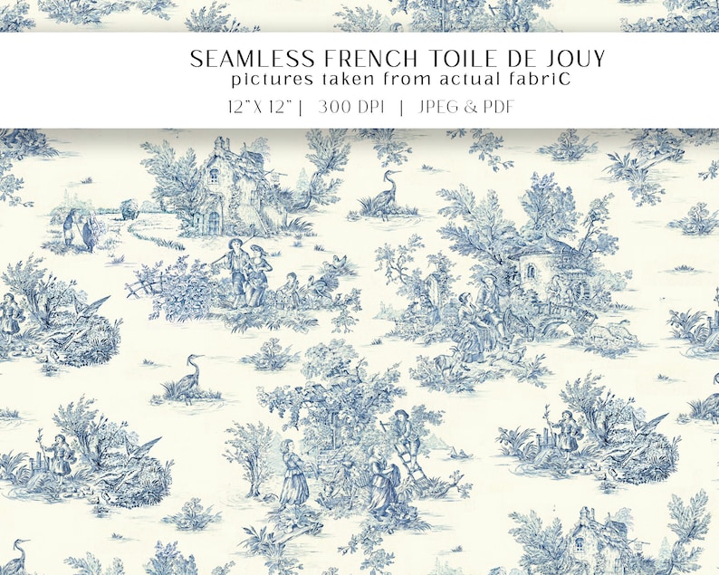 Toile Digital Paper, Toile De Jouy Digital Paper, Classic French ...