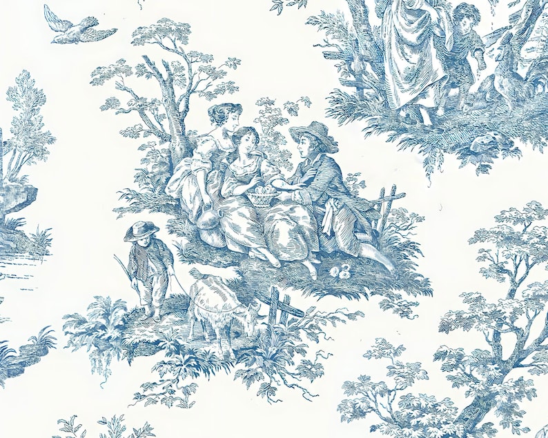 Toile Digital Paper, Toile De Jouy Digital Paper, Classic French ...