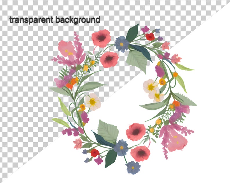 Watercolor Floral Wreath Clipart - Set of 6 Vector, PNG Files - Etsy