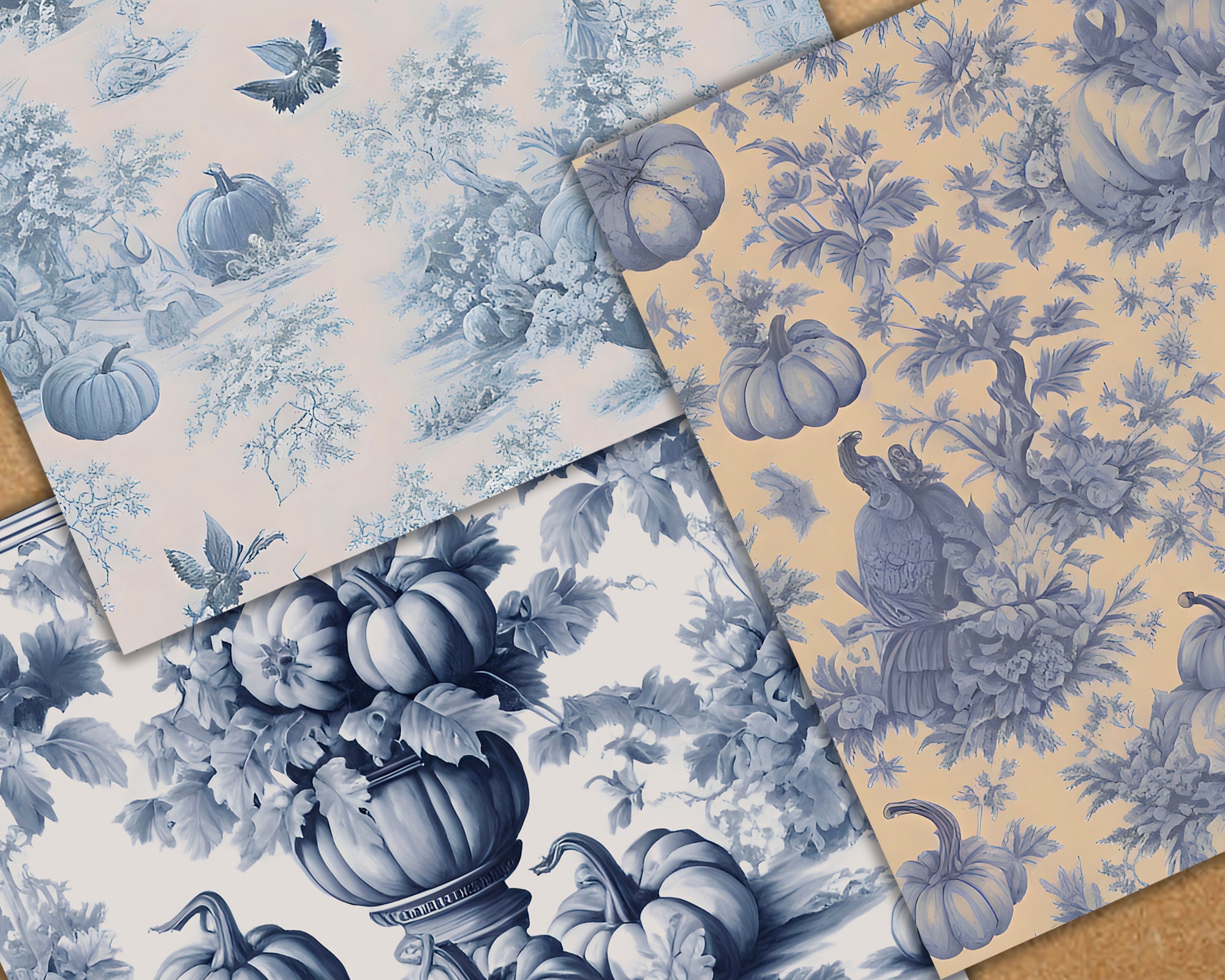Toile Digital Paper, Toile De Jouy Digital Paper, Fall Digital Paper ...