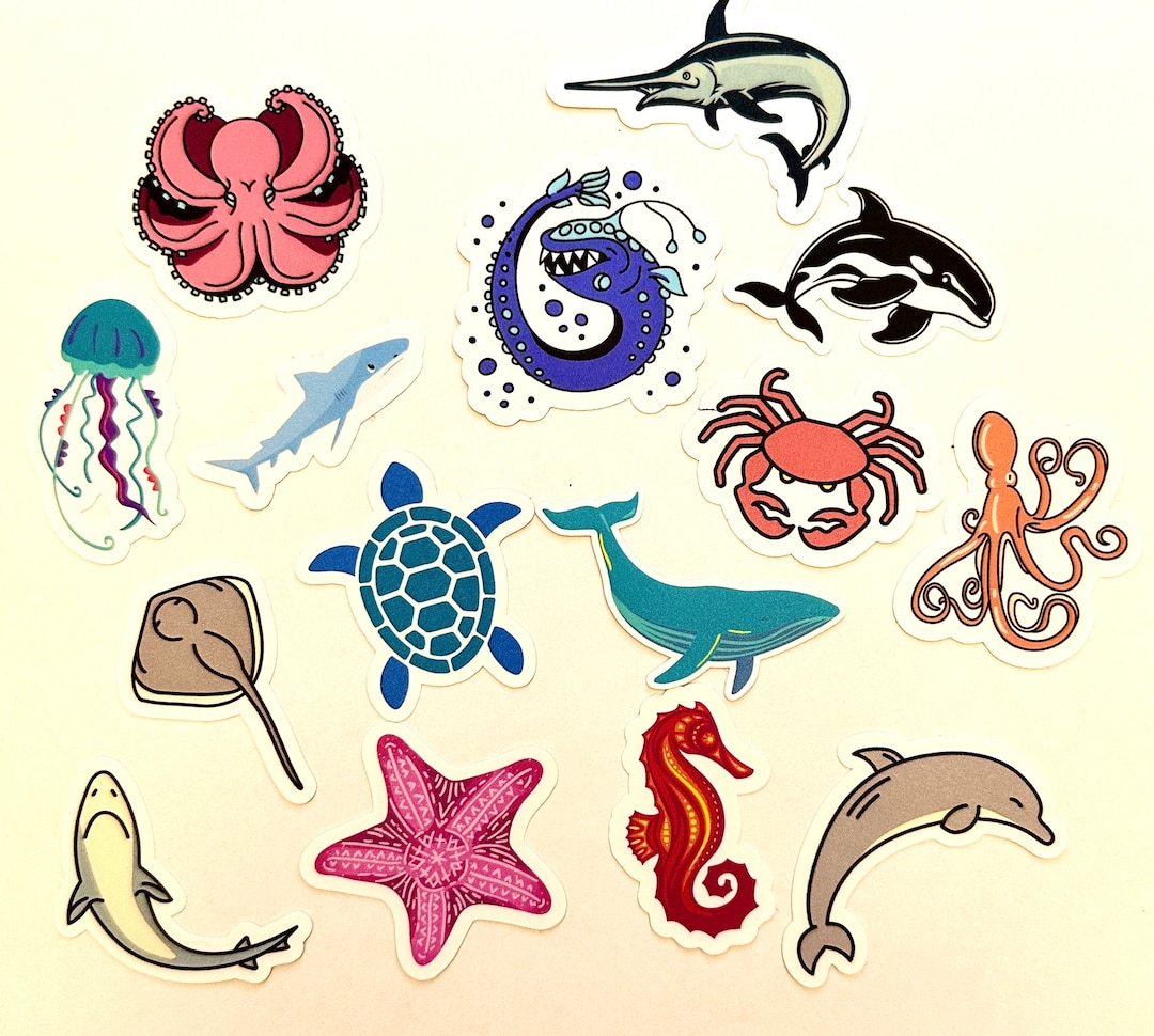 Marine Life Stickers Sea Creatures - Etsy