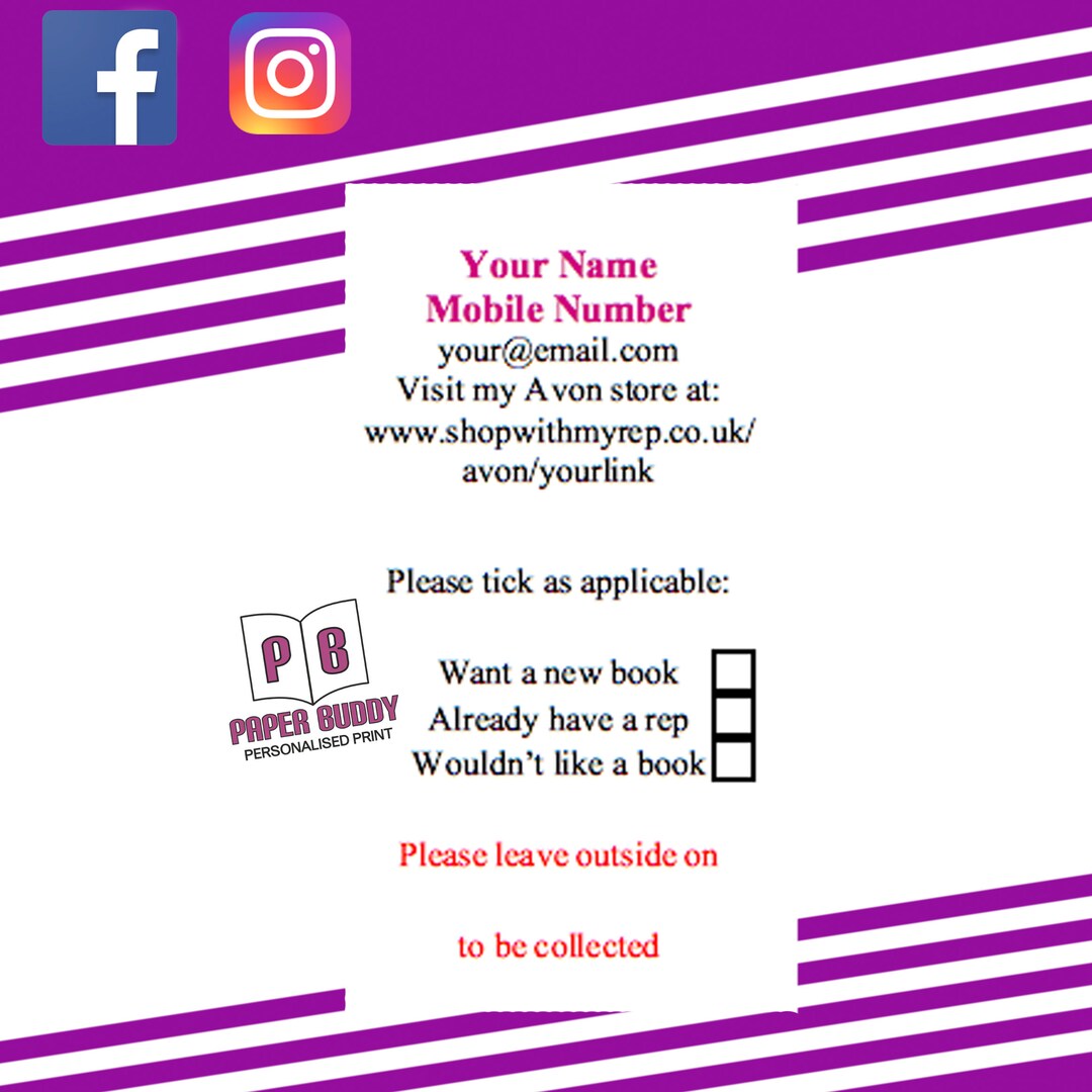 Avon Brochure Labels, Canvessing Labels, 24 Stickers per Sheet for Avon ...