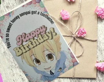 Anime Orahan Host Club Birthday Card (honey Senpai) - Etsy