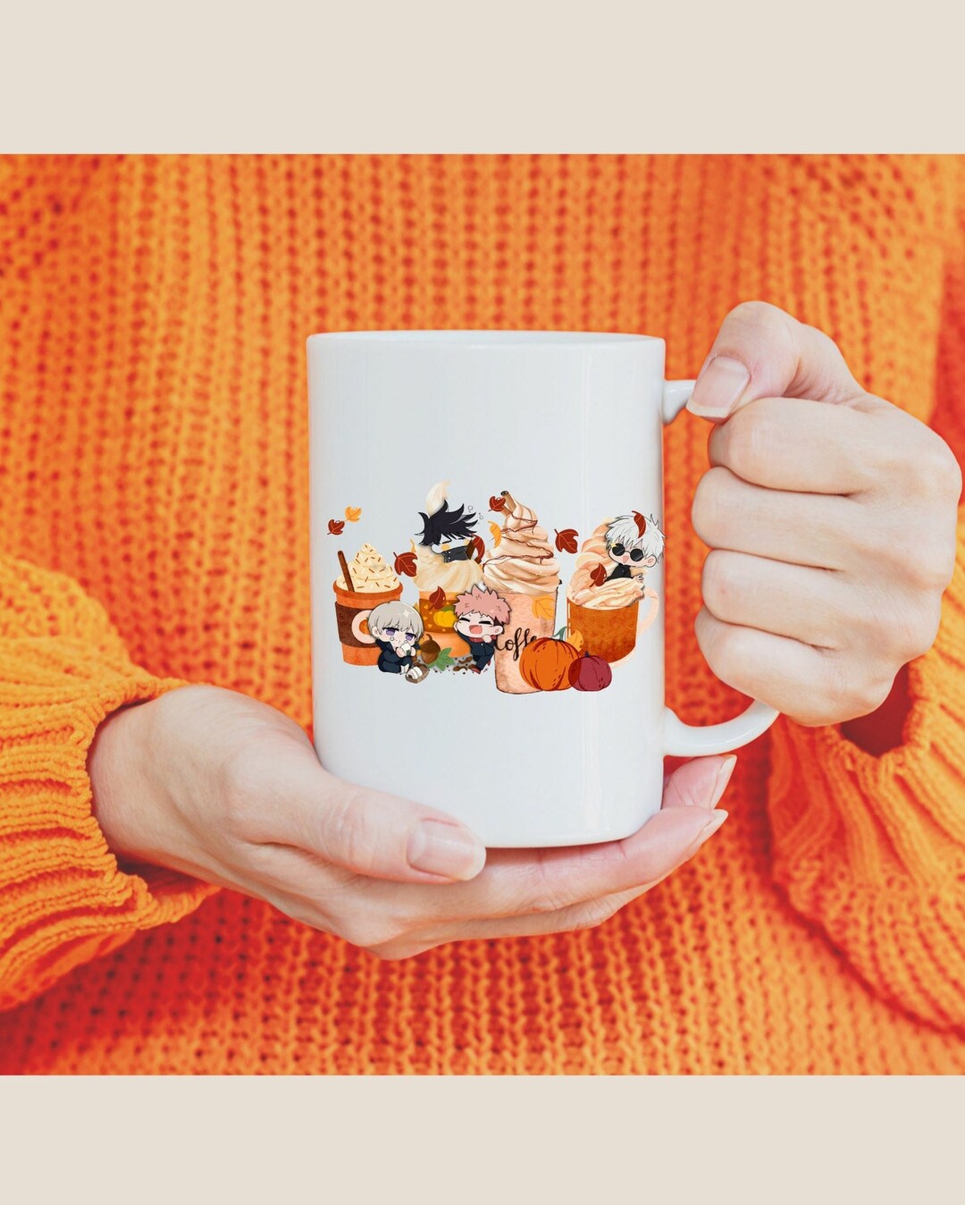 JJK Fall Themed 12 Oz. Mug Anime Mug Pumpkin Spice Pumpkin - Etsy