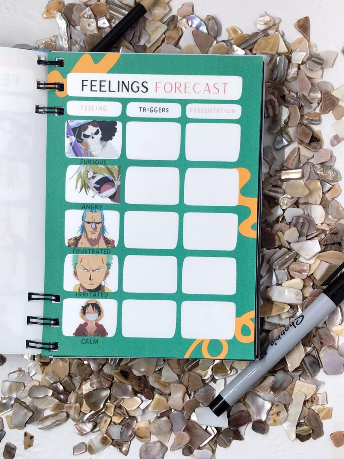 One Piece Self-help Planner, Anime Planner, Junk Journal, Spiral Bound ...