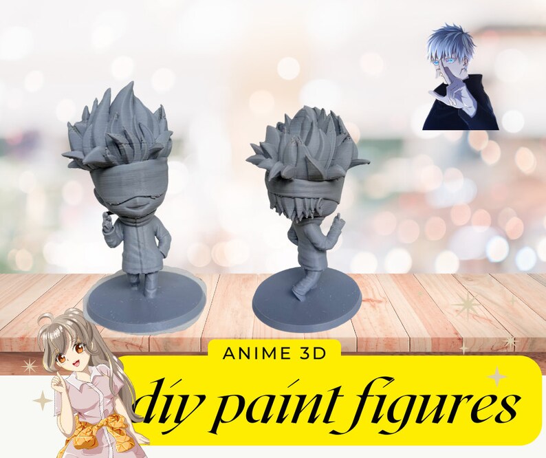 Anime 3D Printed Figures, King of the Pirates, Gojo, Bleach, Hello ...