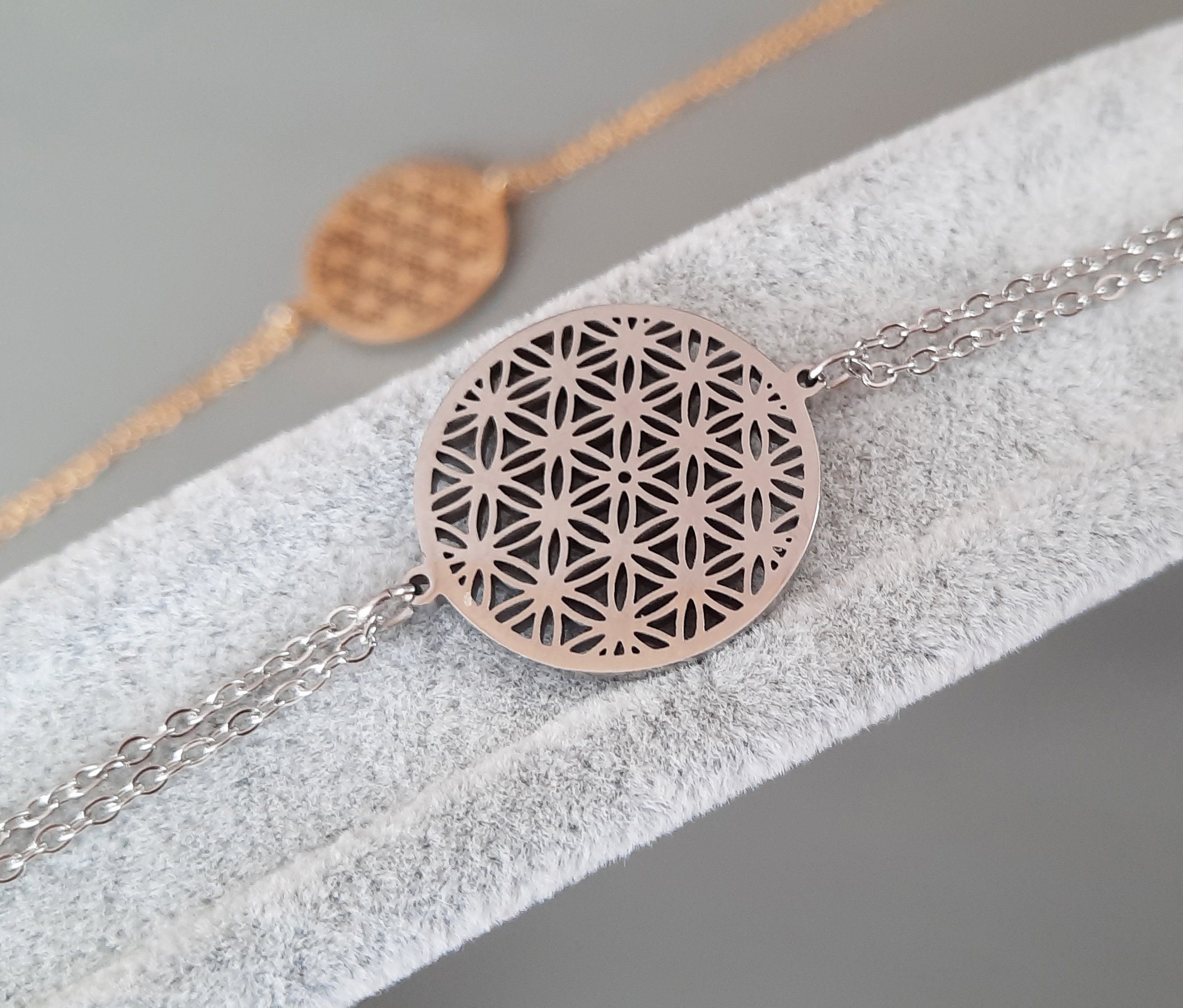 Flower of Life Charm Bracelet - Sterling Silver Sacred Geometry Jewelry ...