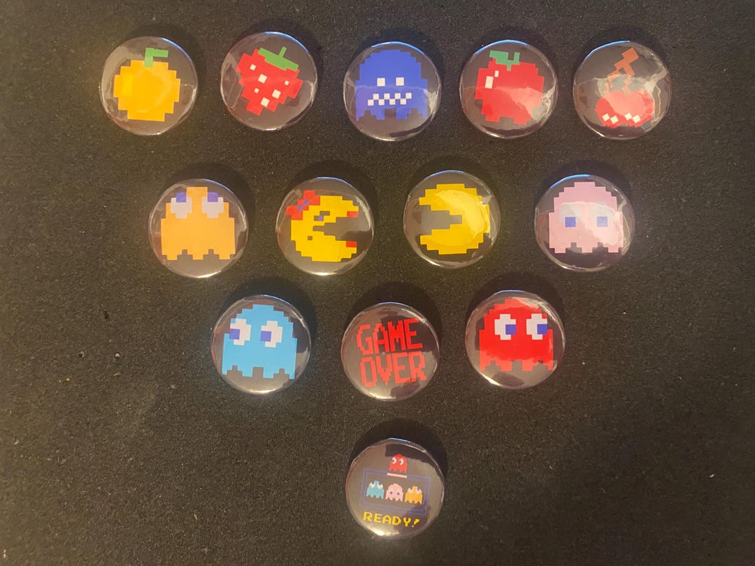 Pac-man Pinback Buttons – Retro 80s Arcade Game Badges - Etsy