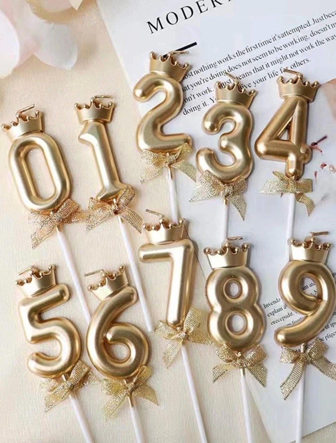 Champagne Number Candles, Birthday Cake Candle, Age Candles, Party ...