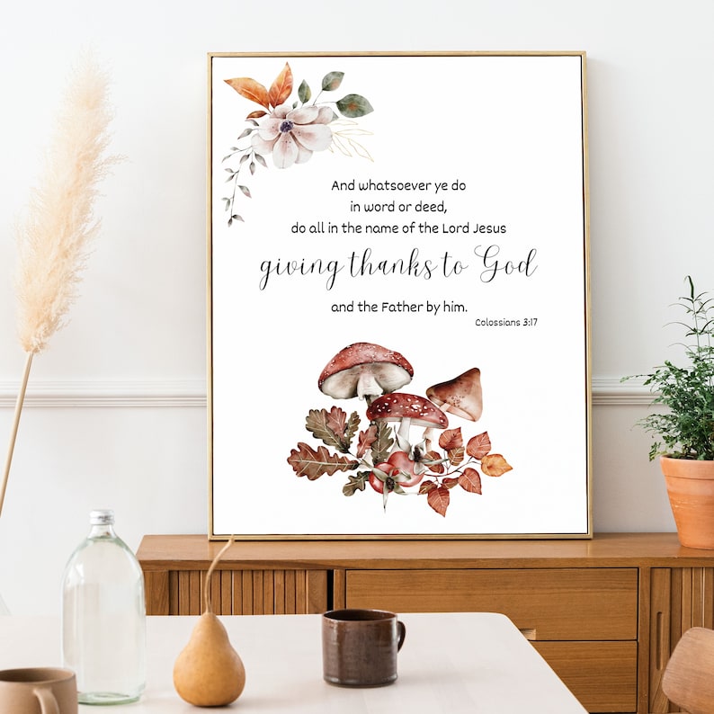 Thanksgiving KJV Bible Verse Set of 6 Printable Autumn Wall - Etsy