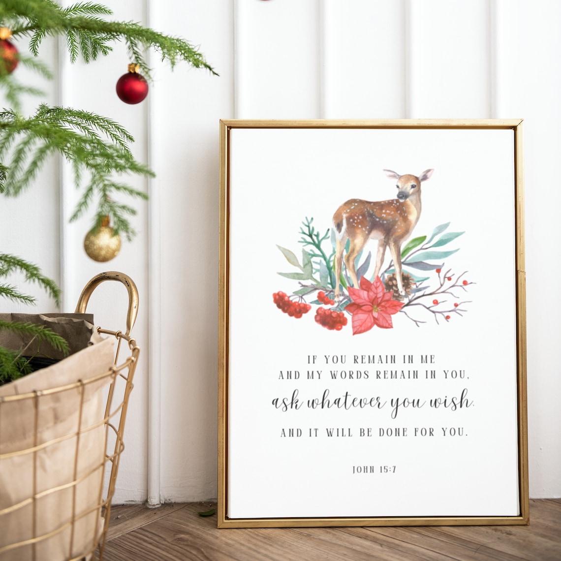 Printable Christmas Bible Verse Bundle Set of 6, Digital Christmas Wall ...