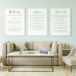 The Nativity of Jesus, Christmas KJV Bible Verse Wall Art Print, the ...