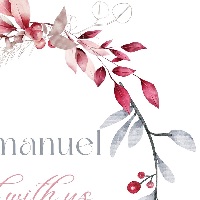 Matthew 1:23, Printable Christmas Bible Verse Wall Art, Emmanuel God ...