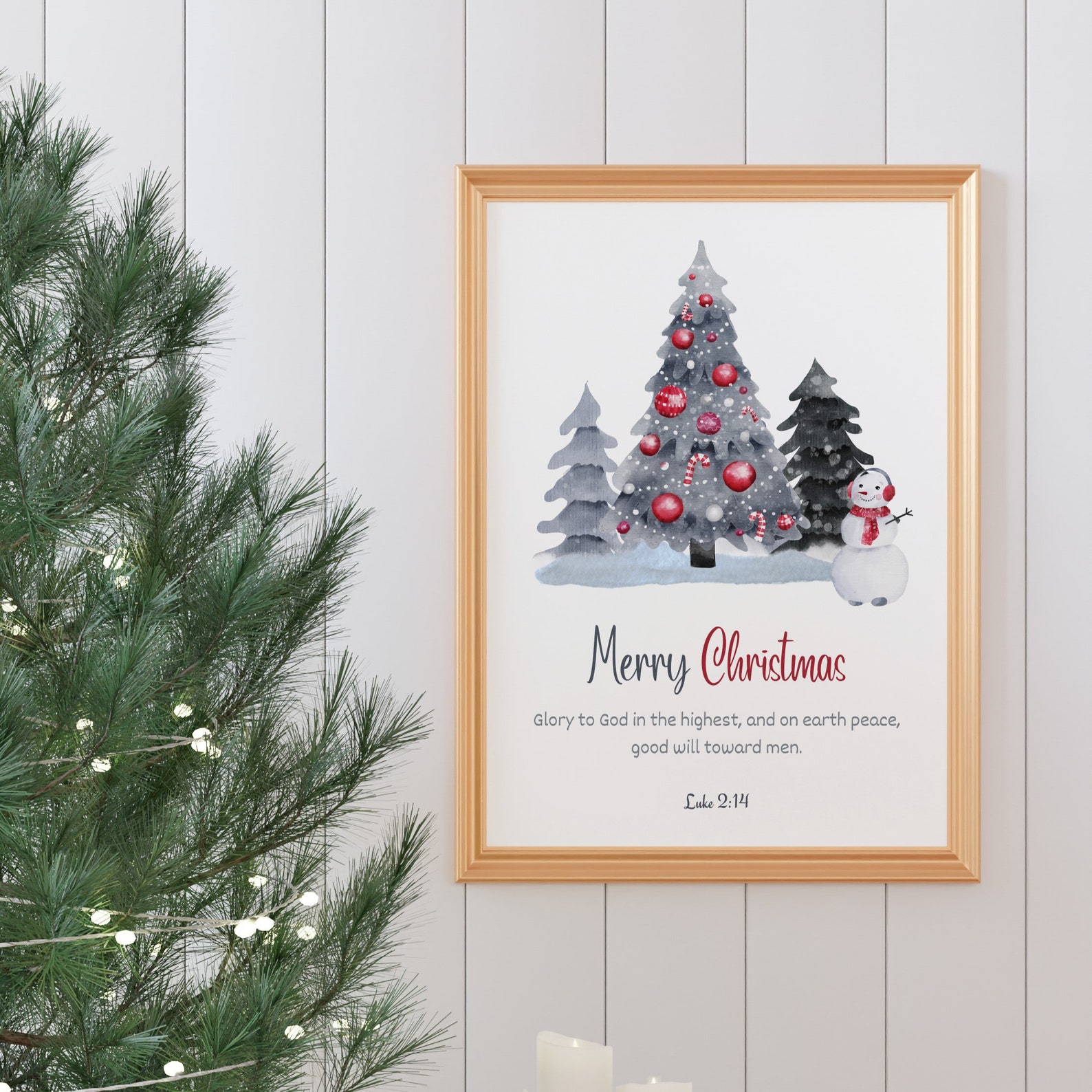 Luke 2:14 KJV, Printable Christmas Bible Verse Wall Art, Glory to God ...